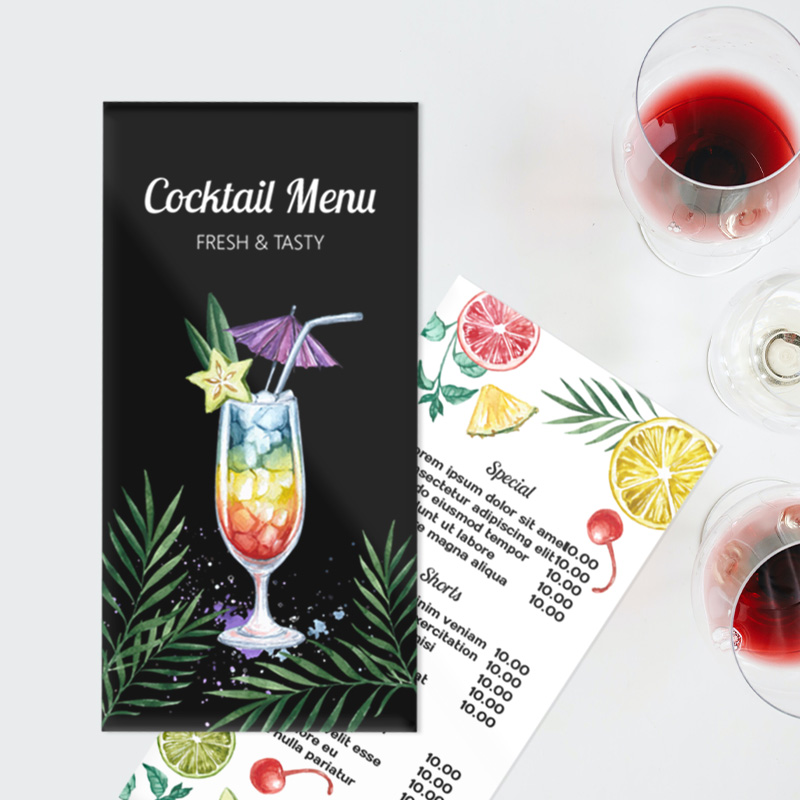 Plastic Menus | Custom Shape Menu | Design & Print Online ...