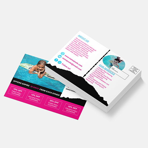 Pools Cleaning Postcards | Postcard Marketing